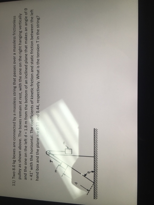 Solved Two 8.0 kg boxes are connected by a massless string | Chegg.com