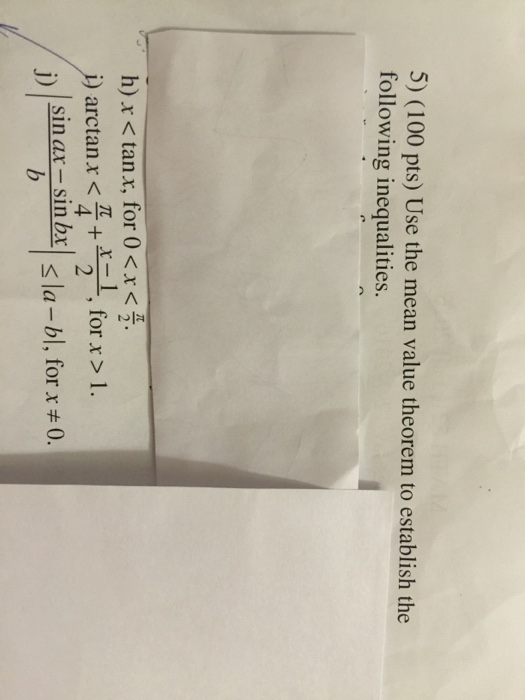 Solved Use the mean value theorem to establish the following | Chegg.com