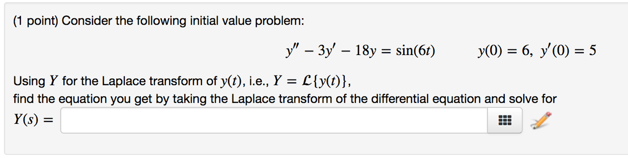 Solved Consider the following initial value problem: y" - | Chegg.com