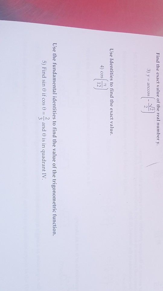 Solved Find the exact value of the real number y. 1V2 Use | Chegg.com