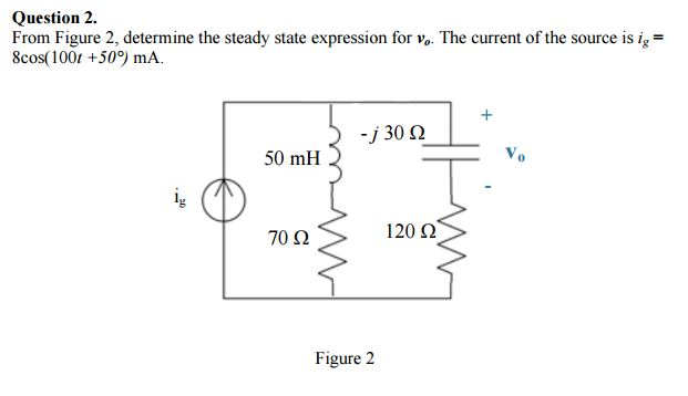 Solved From Figure 2, determine the steady state expression | Chegg.com