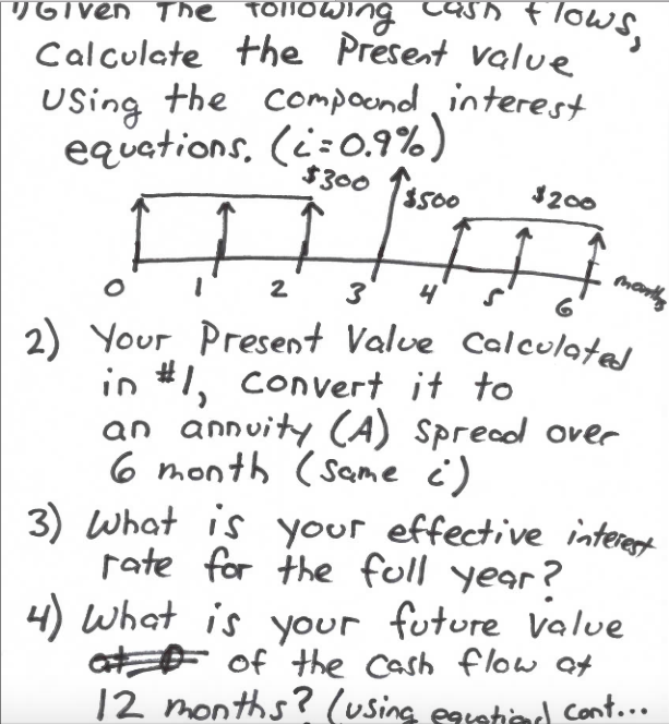 Solved Given the following cash flows, Calculate the present | Chegg.com