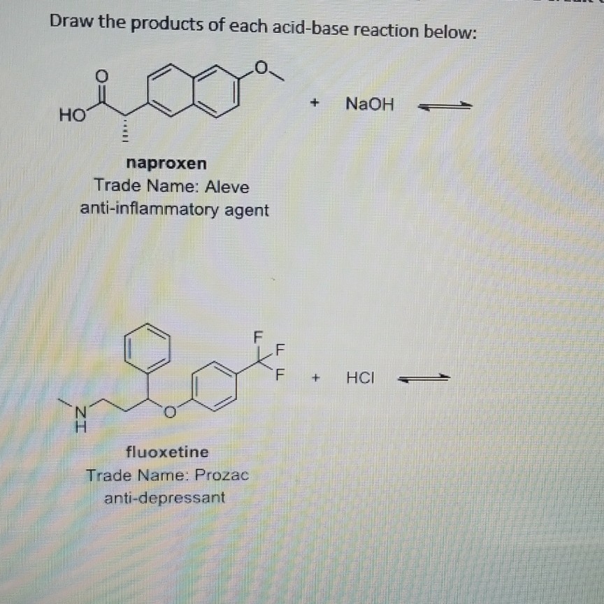 Solved Draw the products of each acid-base reaction below: | Chegg.com