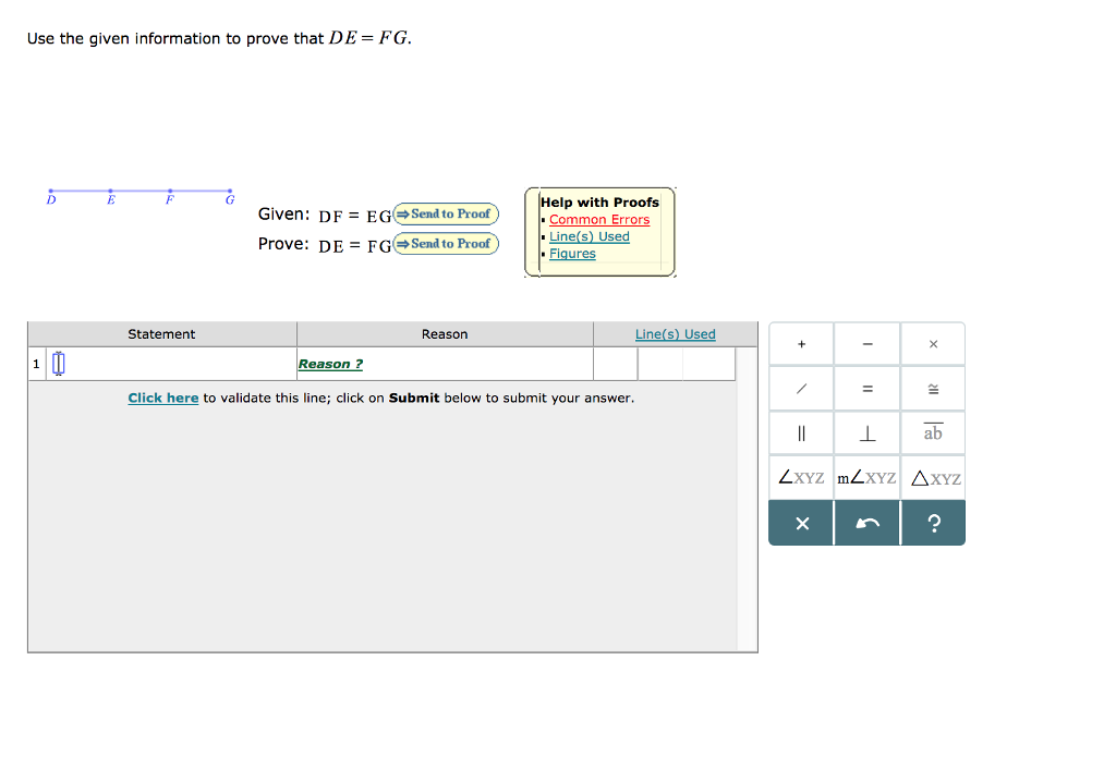 Solved Use the given information to prove that DE- FG Help | Chegg.com