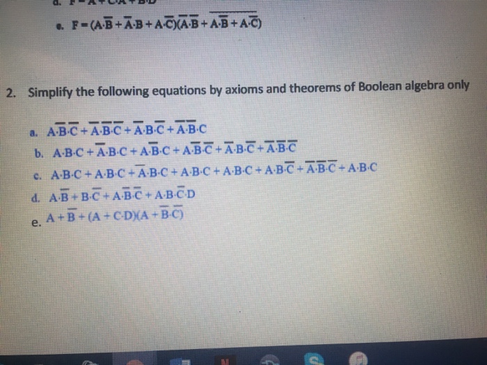 Solved as e. Fm(AB + AB + A---B + A-B+AC) 2. Simplify the | Chegg.com