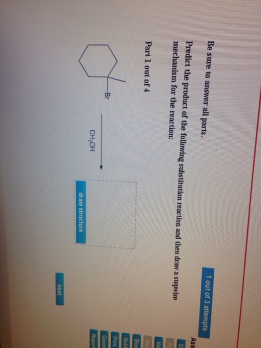 Solved Predict the product of the following substitution | Chegg.com