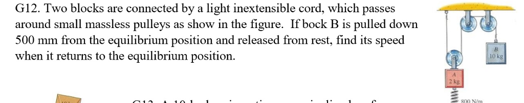 Solved Two blocks are connected by a light inextensible | Chegg.com