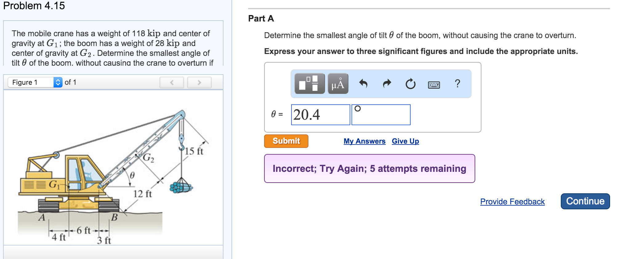 Solved The mobile crane has a weight of 118 kip and center | Chegg.com