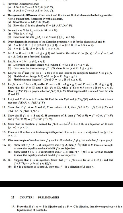Solved 3. Prove the Distributive Laws: (b) AU(B n C)-(A U B) | Chegg.com