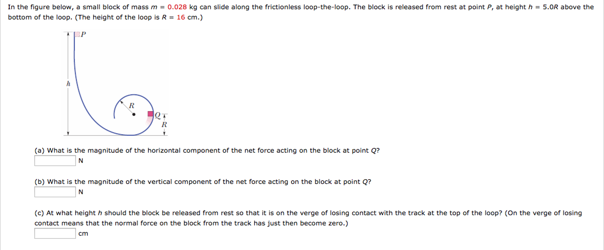 Solved In the figure below, a small block of mass m = 0.028 | Chegg.com