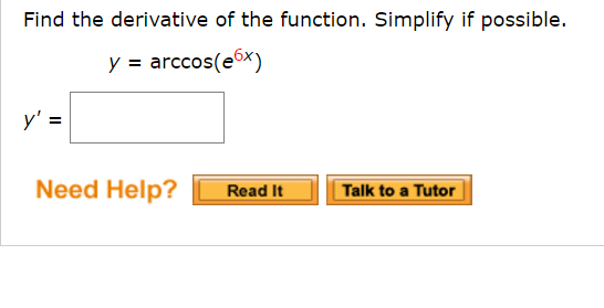 Solved Find the derivative of the function. Simplify if | Chegg.com