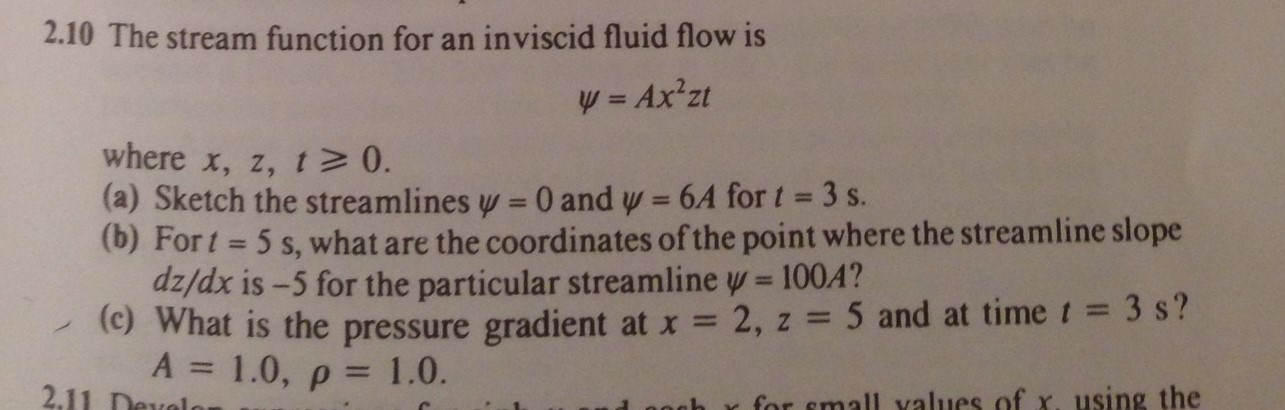 Solved The stream function for an inviscid fluid flow is psi | Chegg.com