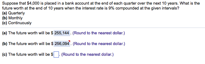 Solved Suppose that $4,000 is placed in a bank account at | Chegg.com