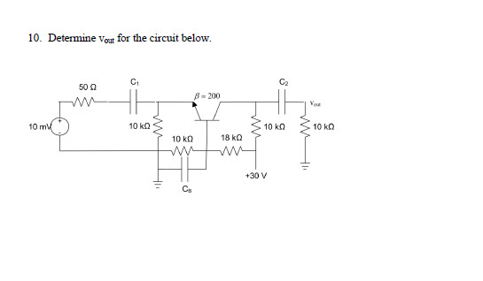 Solved 10. Determine vout for the circuit below. | Chegg.com