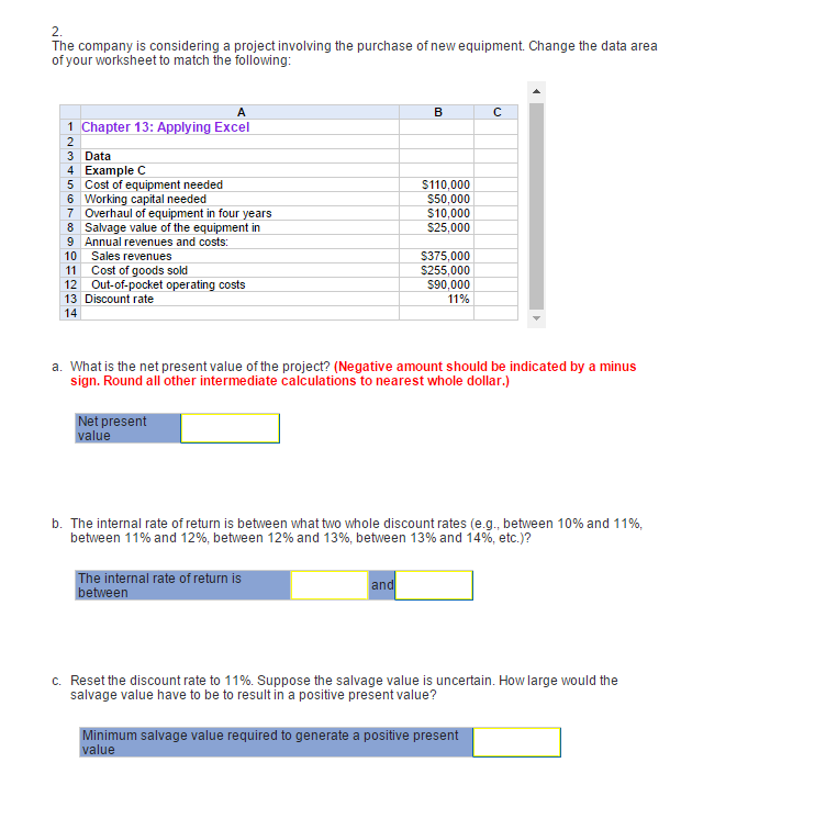 1 Chapter 13: Applying Excel 3 Data 4 Example E 5 | Chegg.com