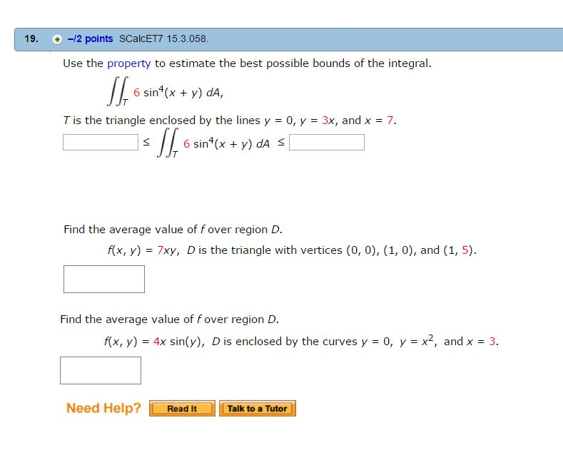 Solved Use the property to estimate the best possible bounds | Chegg.com