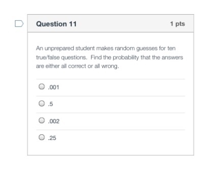 Solved An unprepared student makes random guesses for ten | Chegg.com