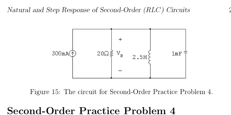 Solved Natural and Step Response of Second-Order (RLC) | Chegg.com