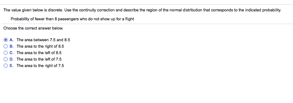 Solved The value given below is discrete. Use the continuity | Chegg.com