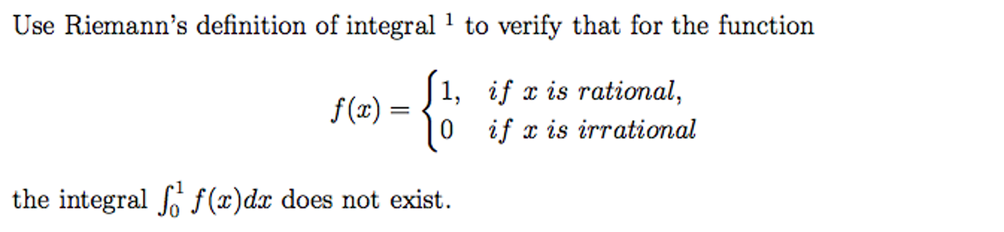 Solved Use Riemann's definition of integral^1 to verify that | Chegg.com