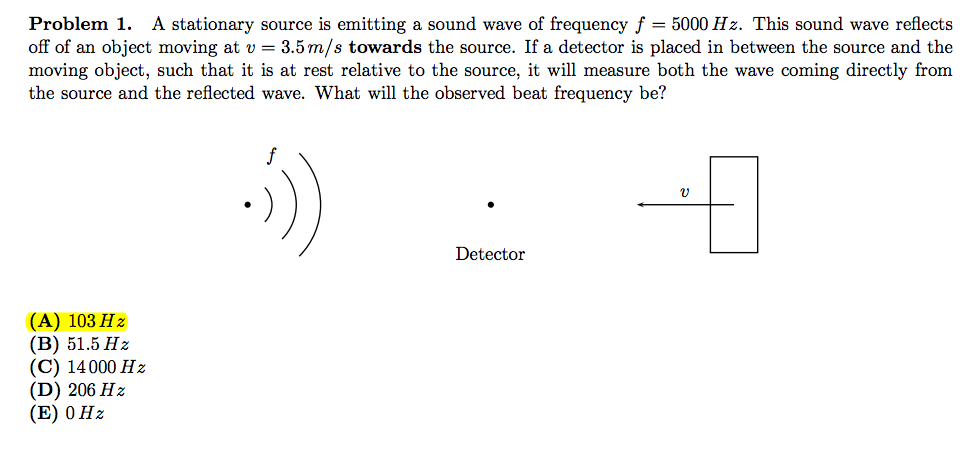Solved A stationary source is emitting a sound wave of | Chegg.com