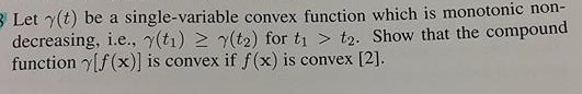 Solved [Let Y(t) be a single-variable convex function which | Chegg.com