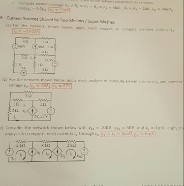 Solved: Part C Is Cut Off. It Says To Apply Mesh Analysis ... | Chegg.com