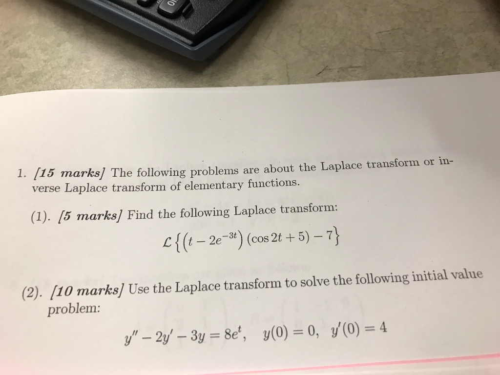 Solved The following problems are about the Laplace | Chegg.com