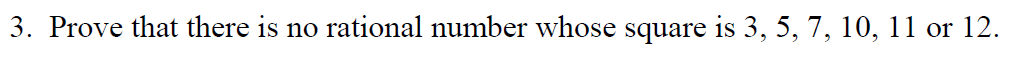 Solved 3. Prove that there is no rational number whose | Chegg.com