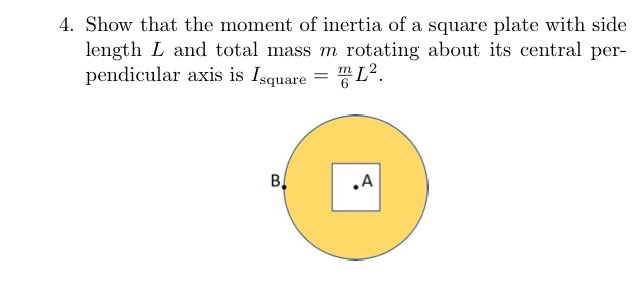 Solved Show that the moment of inertia of a square plate | Chegg.com
