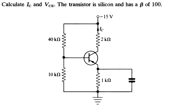 Solved Calculate Ic and VCE. The transistor is silicon and | Chegg.com