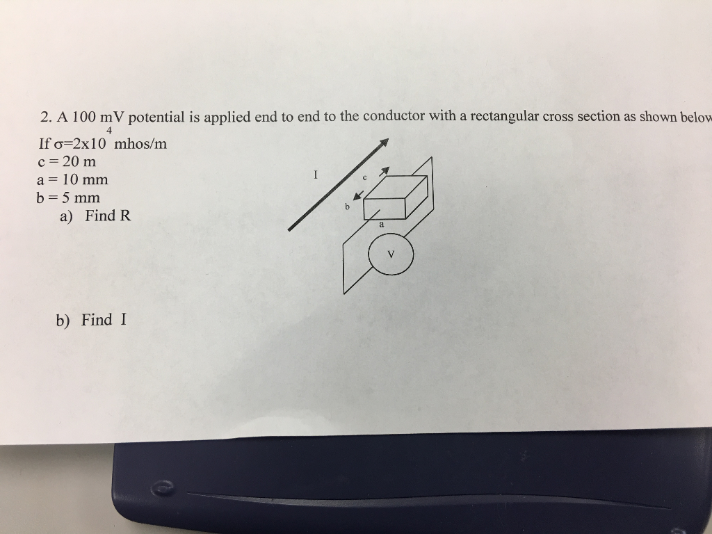 Solved A 100 m V potential is applied end to end to the | Chegg.com