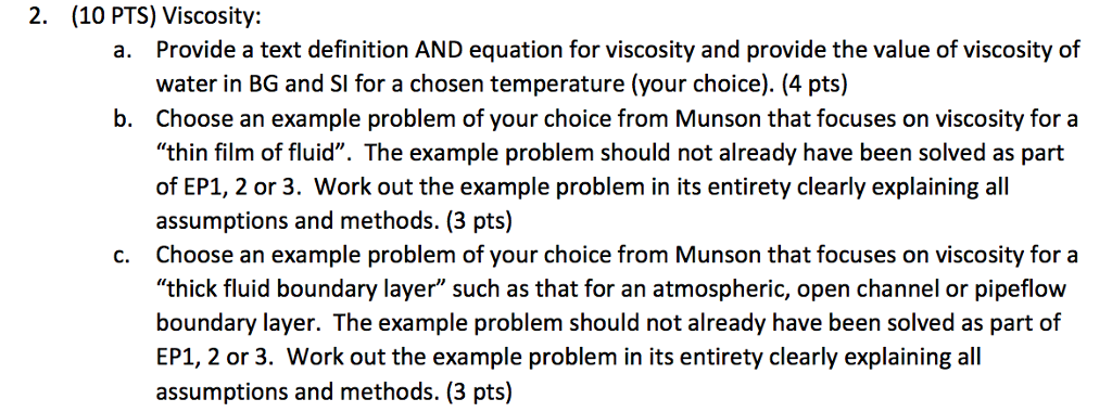Solved Viscosity: Provide a text definition AND equation | Chegg.com