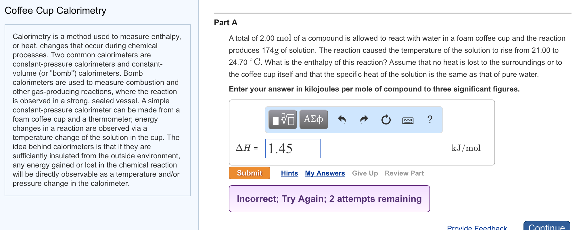 Solved Coffee Cup Calorimetry Calorimetry is a method used | Chegg.com