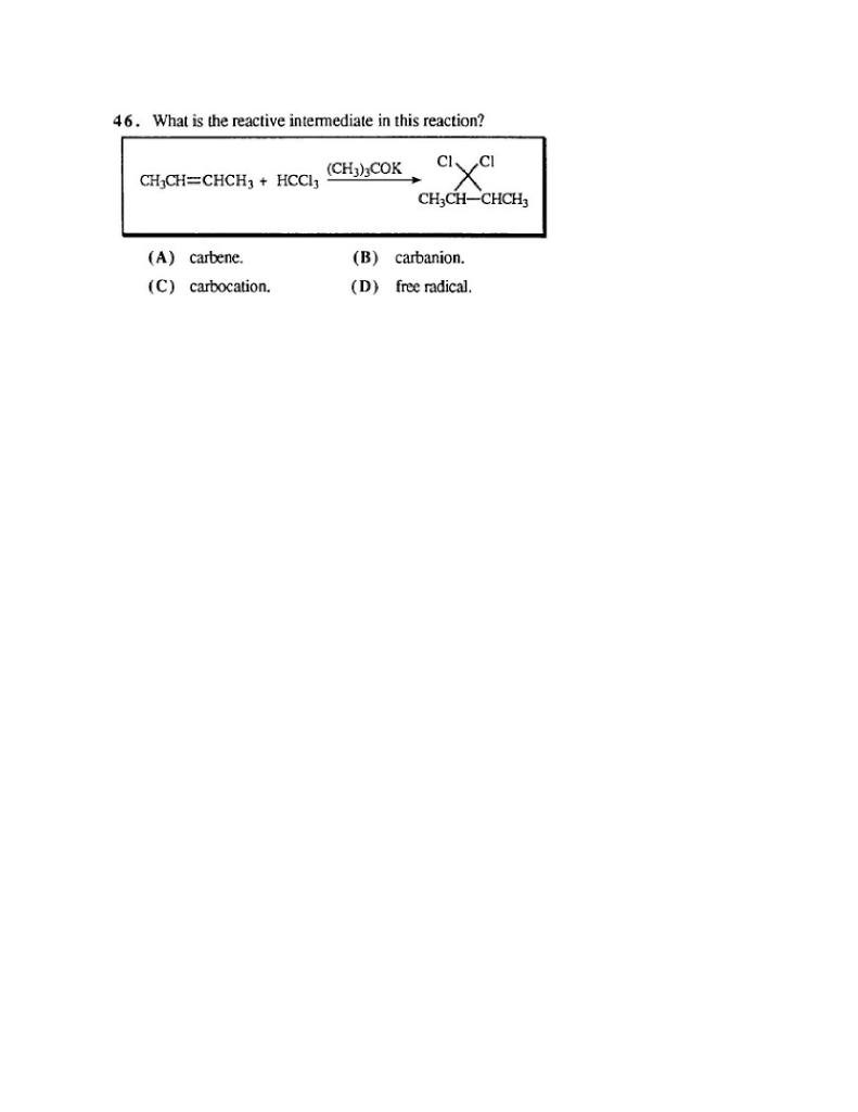 Solved What is the reactive intermediate in this reaction? | Chegg.com