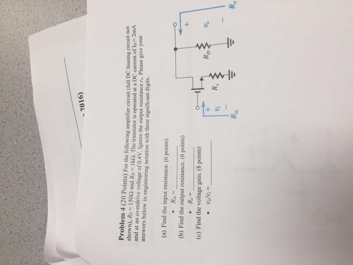 Solved For the following amplifier circuit (full DC biasing | Chegg.com