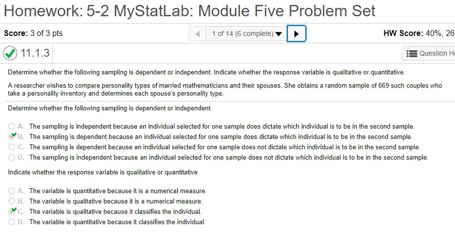Solved Homework: 5-2 MyStatLab: Module Five Problem Set | Chegg.com