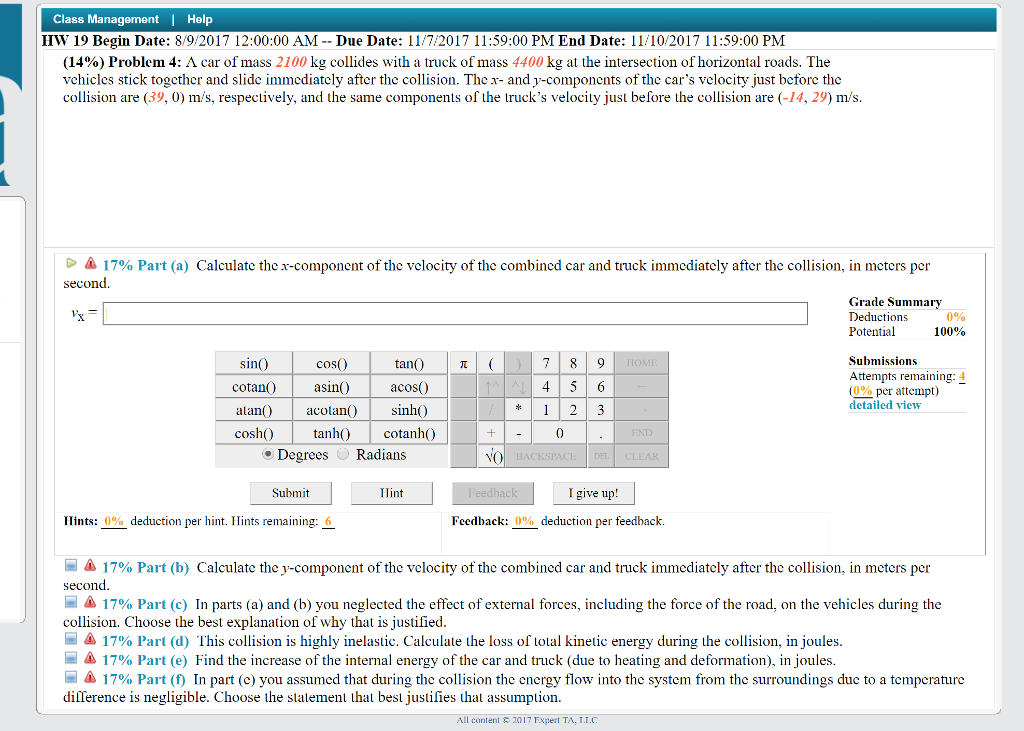 Solved Class Management | Help HW 19 Begin Date: 8/9/2017 | Chegg.com