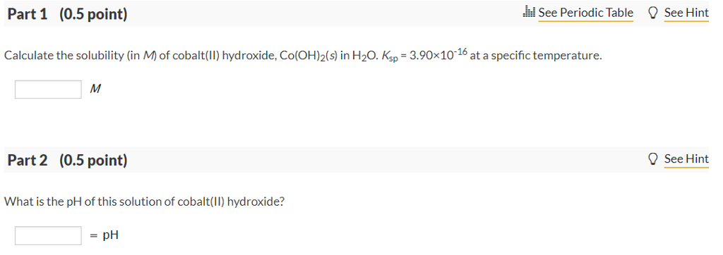 Solved Part 1 (0.5 point) ? see Periodic Table > See Hint | Chegg.com