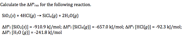 Solved Calculate the delta H degree rxn for the following | Chegg.com