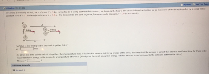 Solved Two Disks Are Initially At Rest Each Of Mass M 