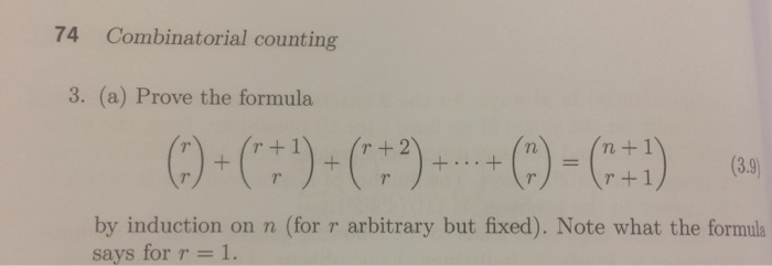 Solved Prove the formula (r r) + (r + 1 r) + (r + 2 r) | Chegg.com