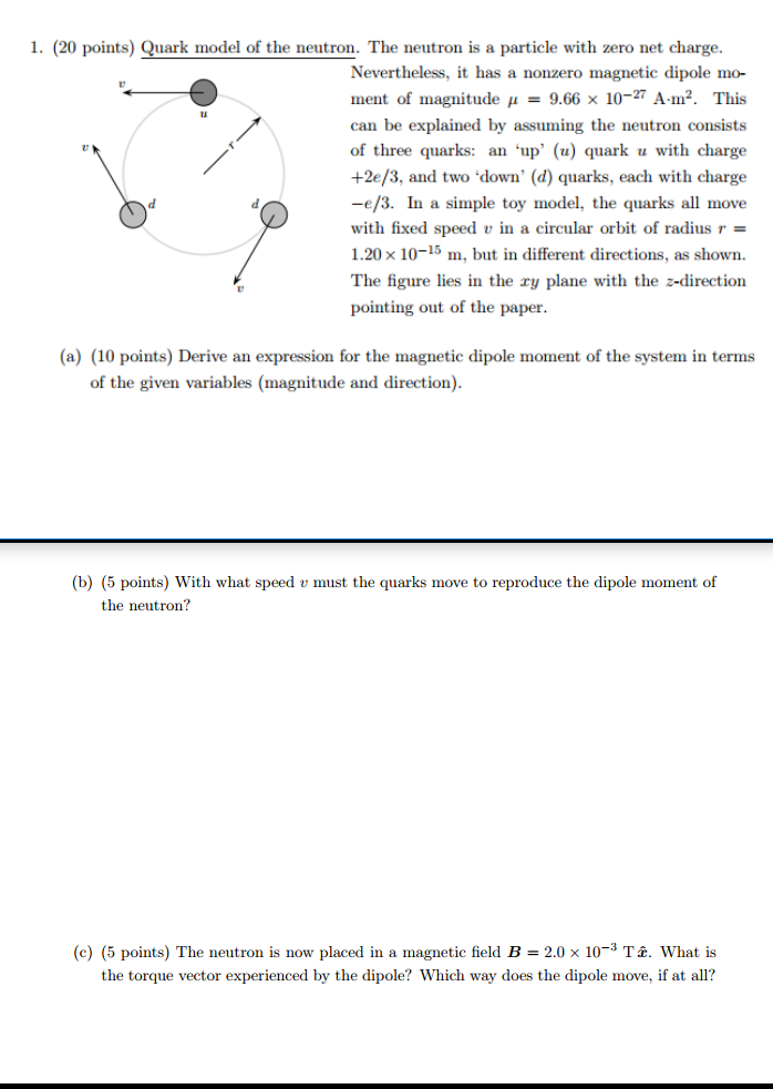 Solved Quark model of the neutron. The neutron is a particle | Chegg.com