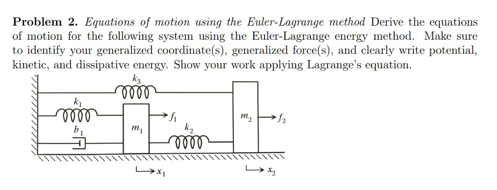 Solved Problem 2 Equations Of Motion Using The