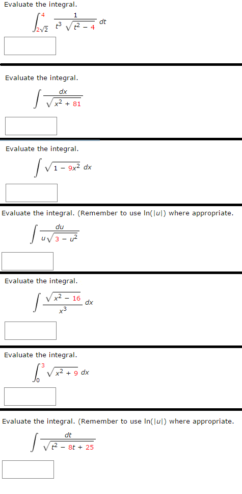 Solved Evaluate the integral. Integral^4_2 Squareroot 2 1 / | Chegg.com