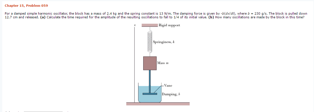 Solved For a damped simple harmonic oscillator, the block | Chegg.com