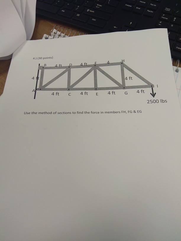 Solved Share 4.) (30 points) 4 4 ft 4 ft c 4 ft E4ft G 4ft | Chegg.com