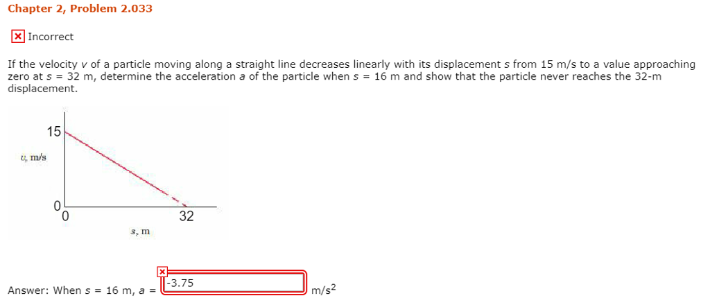 Solved If the velocity v of a particle moving along a | Chegg.com
