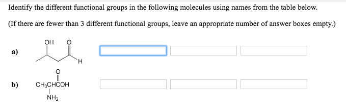 Solved Identify the different functional groups in the | Chegg.com
