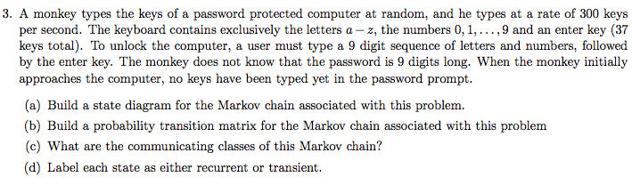 A monkey types the keys of a password protected | Chegg.com